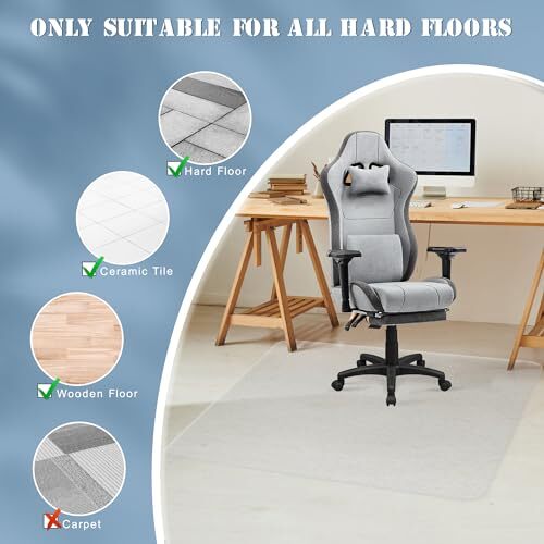 Office Chair Mat for Hardwood Floor Extra Large Desk Chair Mat 71"x71 ...