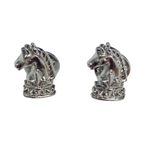 2 Horse Brooch Pins Chess Knights Collar Pin Suit’s Lapel Silver Tone ...