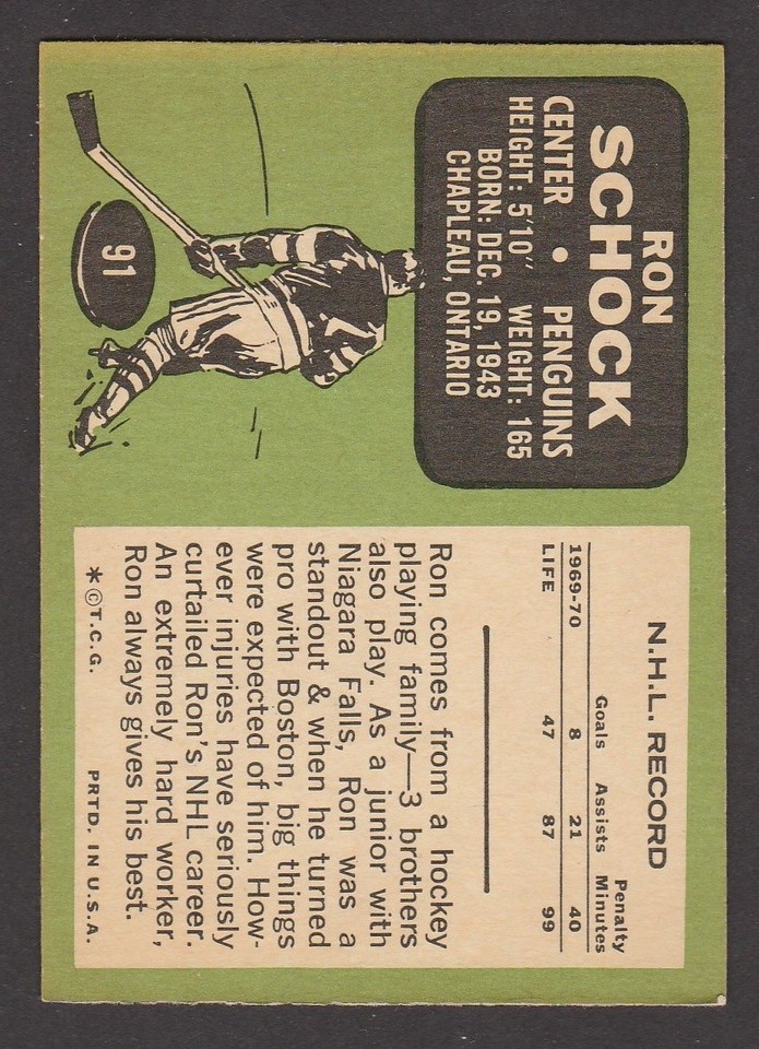 1970-71 TOPPS # 91 RON SCHOCK INV J5378 | eBay