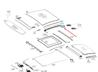 MERCEDES-BENZ C S205 Right Sunroof Mechanics Inteva A2057801000 NEW ...