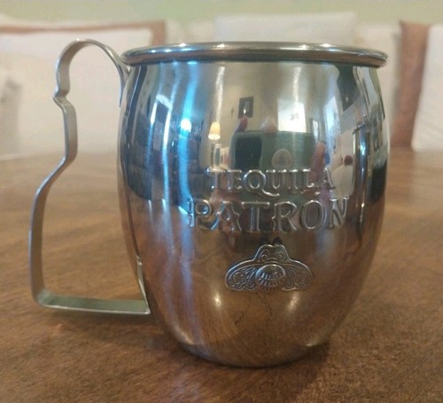 Set of 2 Tequila Patron Stainless Steel Moscow Mule Mugs Barware Cups ...