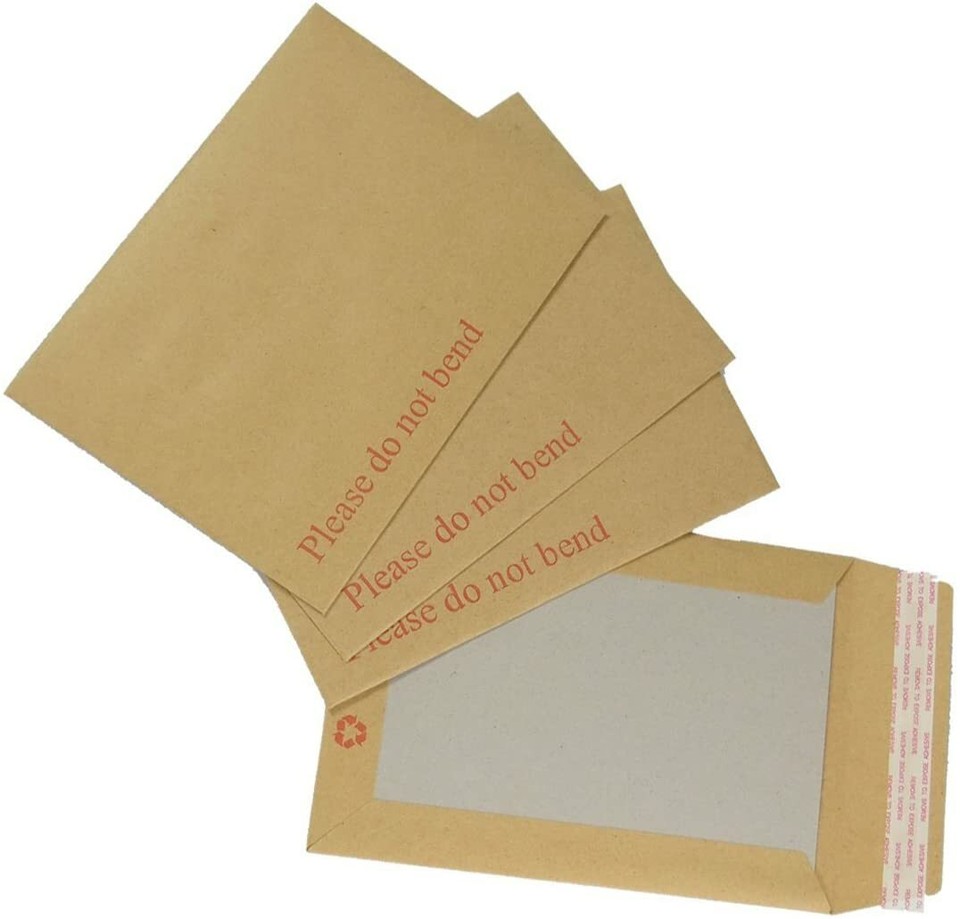 Board Backed Envelopes Hard Please do not bend C3 C4 C5 C6 Manila Brown ...