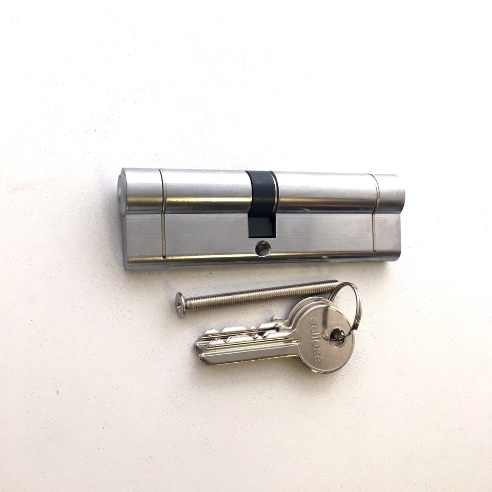Eclipse Satin EURO Profile Cylinder inc 3 Keys Upvc Aluminium Door Lock ...
