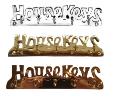 KEY HOLDER CHROME SILVER HOUSE KEYS 5 HOOKS WALL KEY RACK, Elegant | eBay