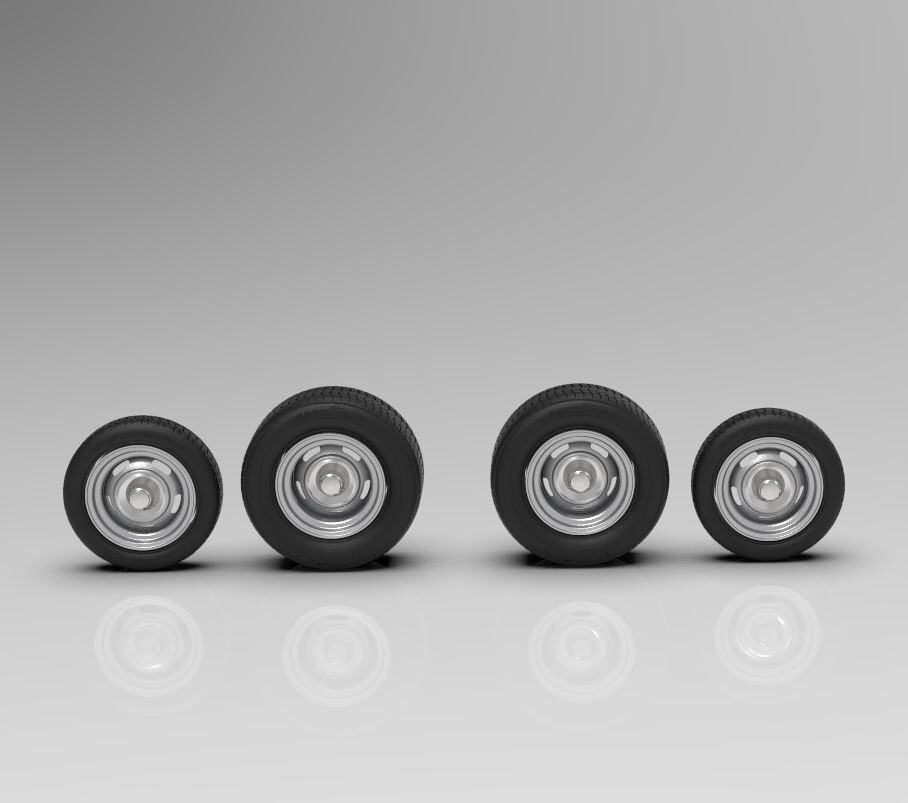 1:16 Chevy Rally Wheels Front/Rear Wheels/Caps And Tires | eBay