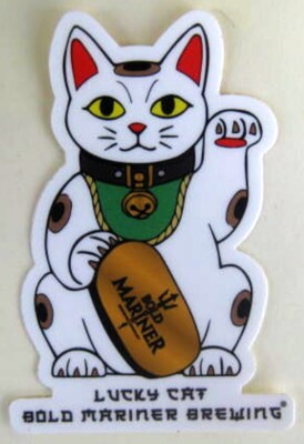 LUCKY CAT Beer STICKER, Label with CAT, Bold Mariner Brewing, Norfolk ...