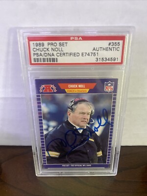 1989 Pro Set Chuck Noll Signed Auto Football Card 355 PSA/DNA Certified ...