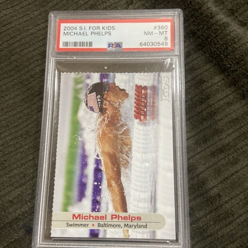 PSA 8 NM-MT Michael Phelps 2004 S.I for Kids #360 Rookie Card GOAT | eBay