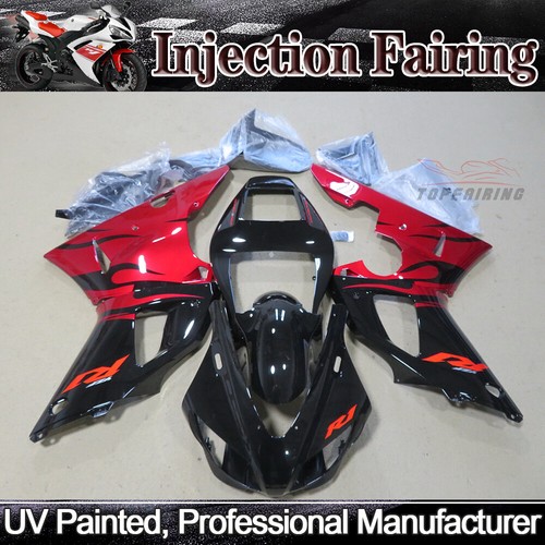 ABS Injection Fairing Kit for Yamaha YZF R1 1998 1999 Black Red Body ...