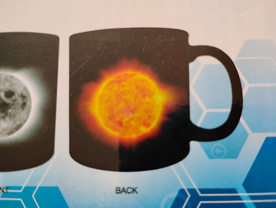 Think Geek Heat Reactive Ceramic Mug Solar Lunar Eclipse Appear 20 Oz ...