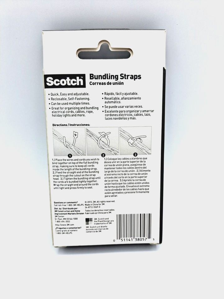 Scotch™ 3M Reusable Cable Ties / Bundling Straps. 30 pcs 1/4" x 8" Free ...