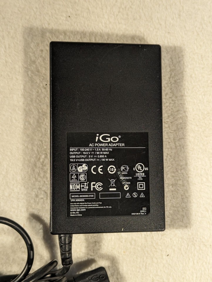 iGo 6630096-0100 AC Power Adapter 19.5V 90W - 705 Tip ONLY | eBay