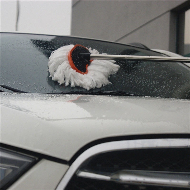 Mop Car Cleaning Mop Clean dust Telescopic Wash Brush Tools White ...