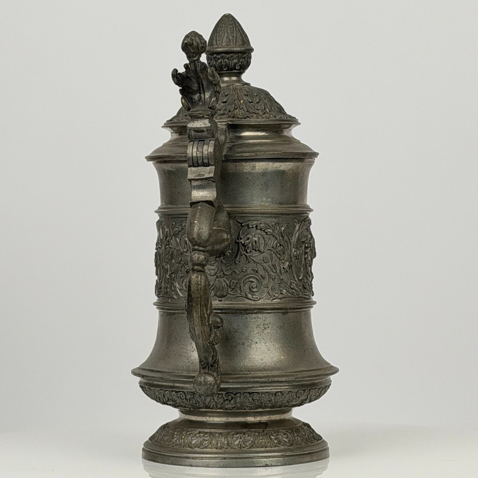 Antique German Pewter Tankard – Munich 1901 Lidded Figural Relief | eBay