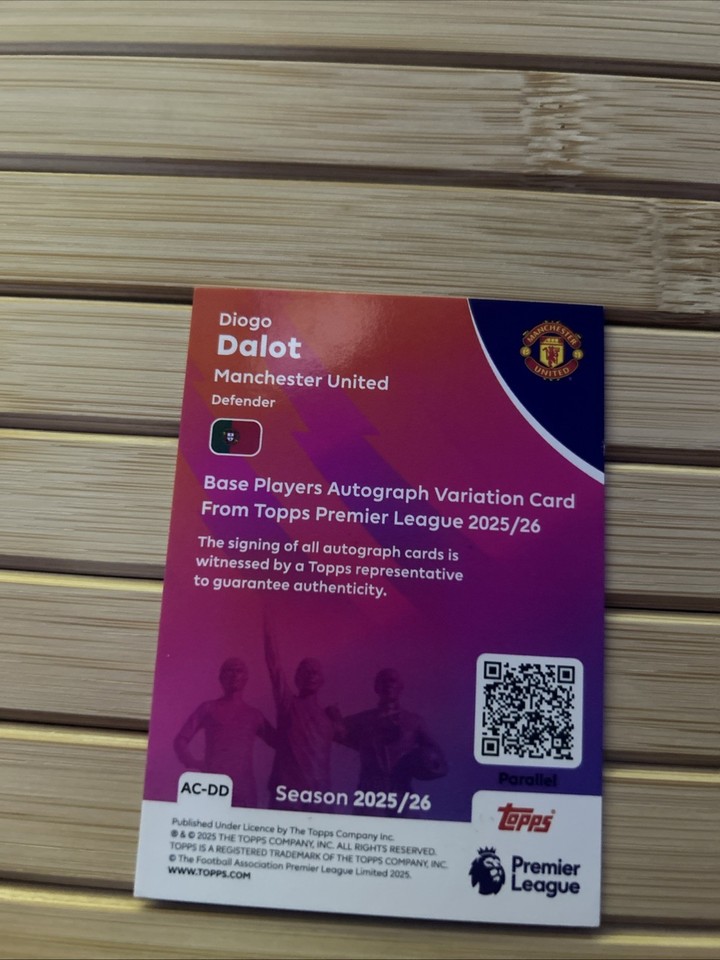 Tops premier league 2026 gold diamond numbered autograph 1/50 Diogo ...