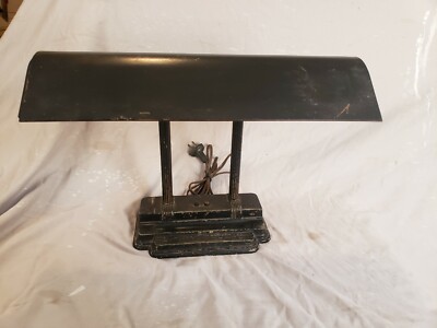Vintage Desk Table Lamp Light Hood Shade Richlite Needs Work | eBay