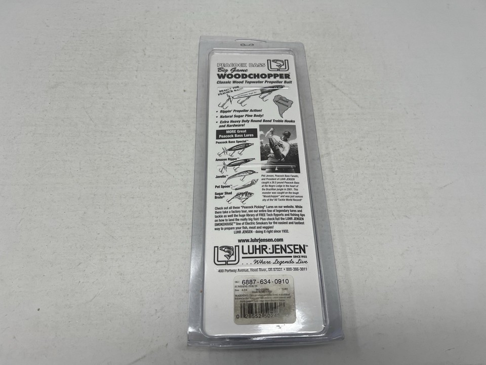 Luhr Jensen Peacock Bass Woodchopper Big Game Fishing Lure size 6.75 ...