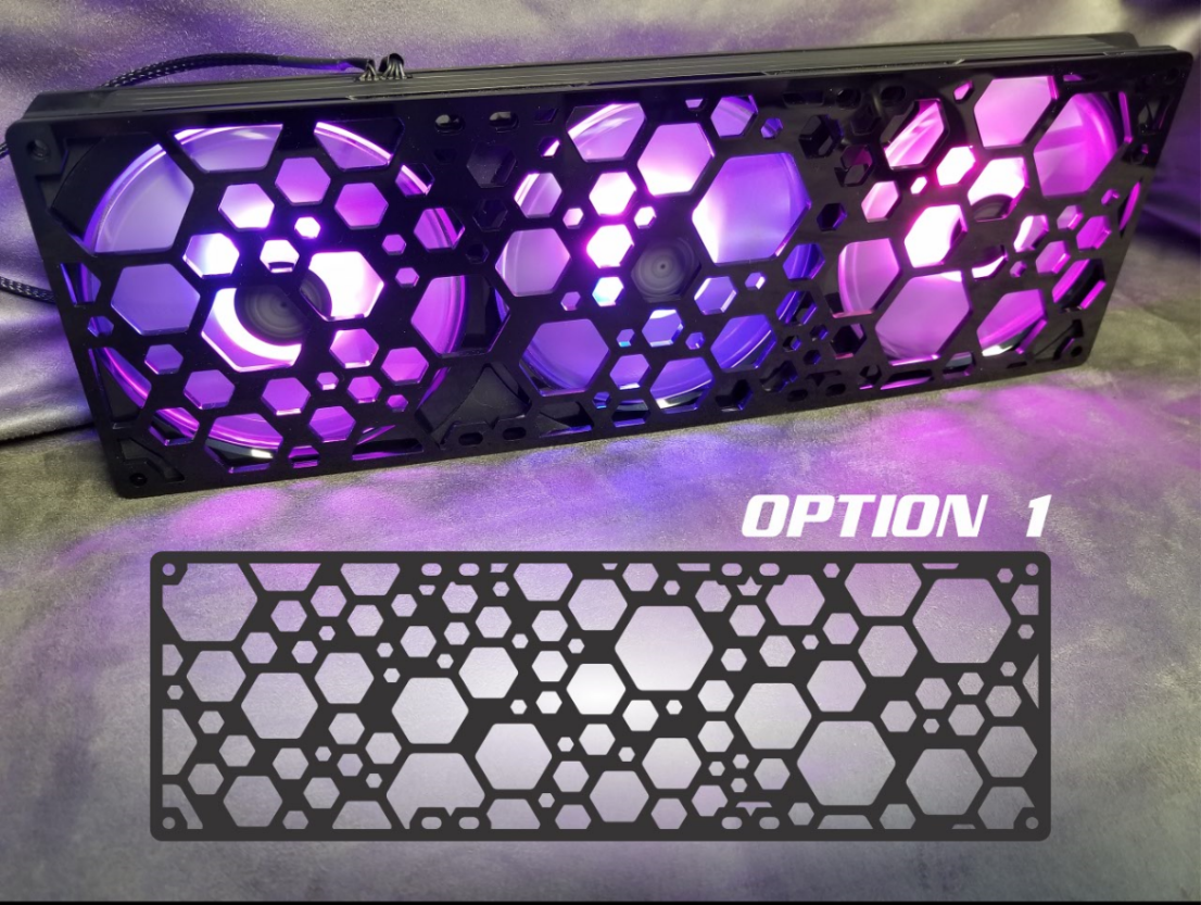 Computer Fan Grill 360mm x 120mm Black Lasercut Acrylic Custom Pc ...