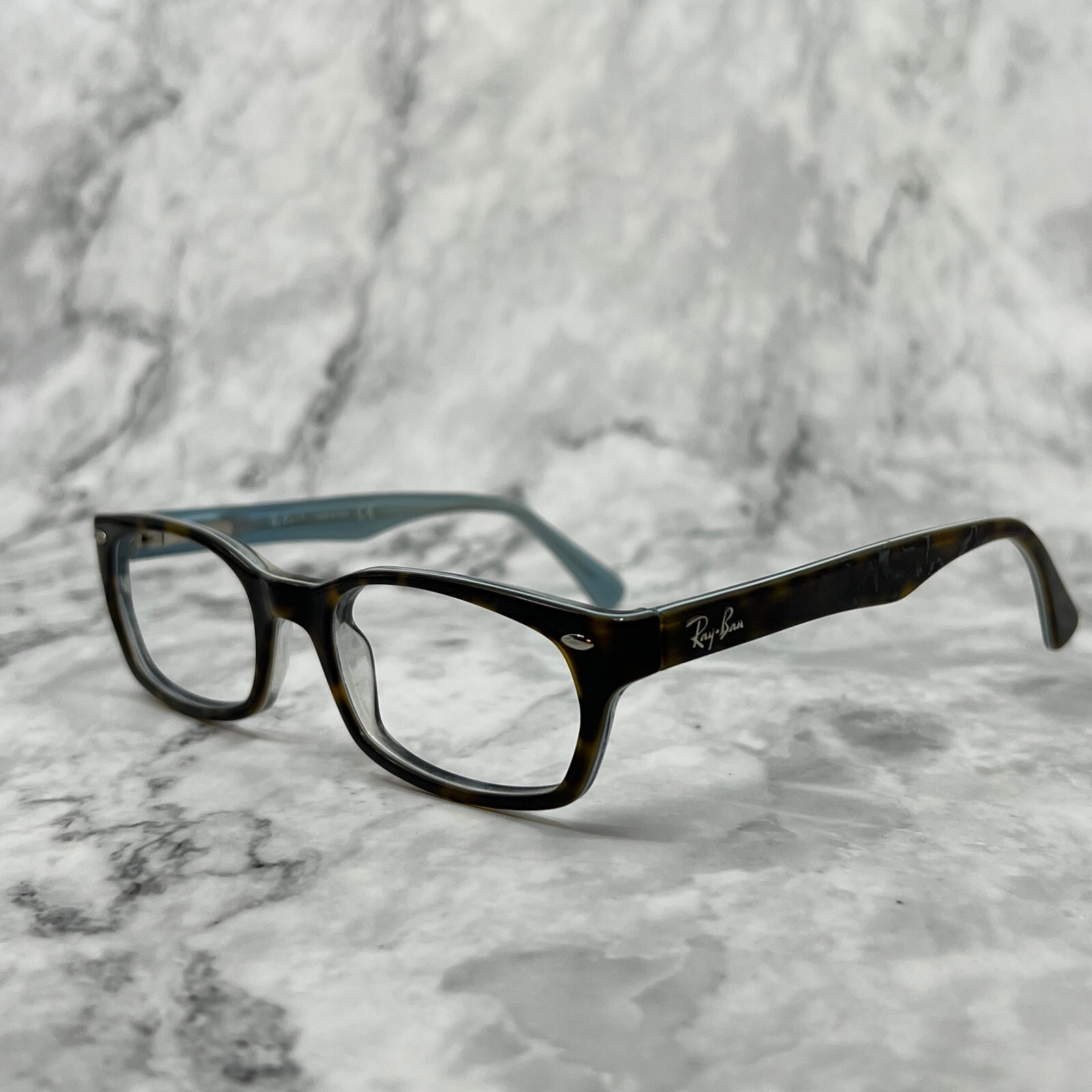 Ray-Ban RB5150 5023 Eyeglasses Full Rim Tortoise Blue Rectangle Frame ...