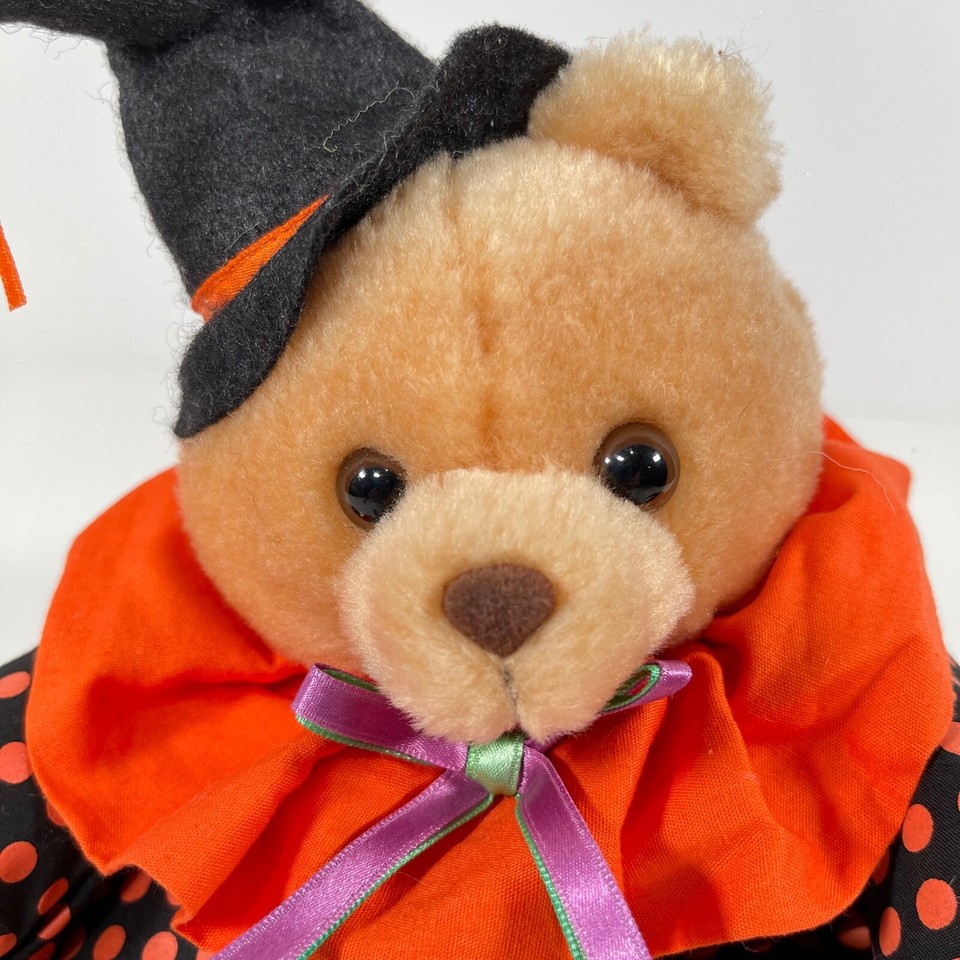 Russ Boo Bear Witch Halloween Plush Polka Dot 10 Inch Stuffed Animal ...