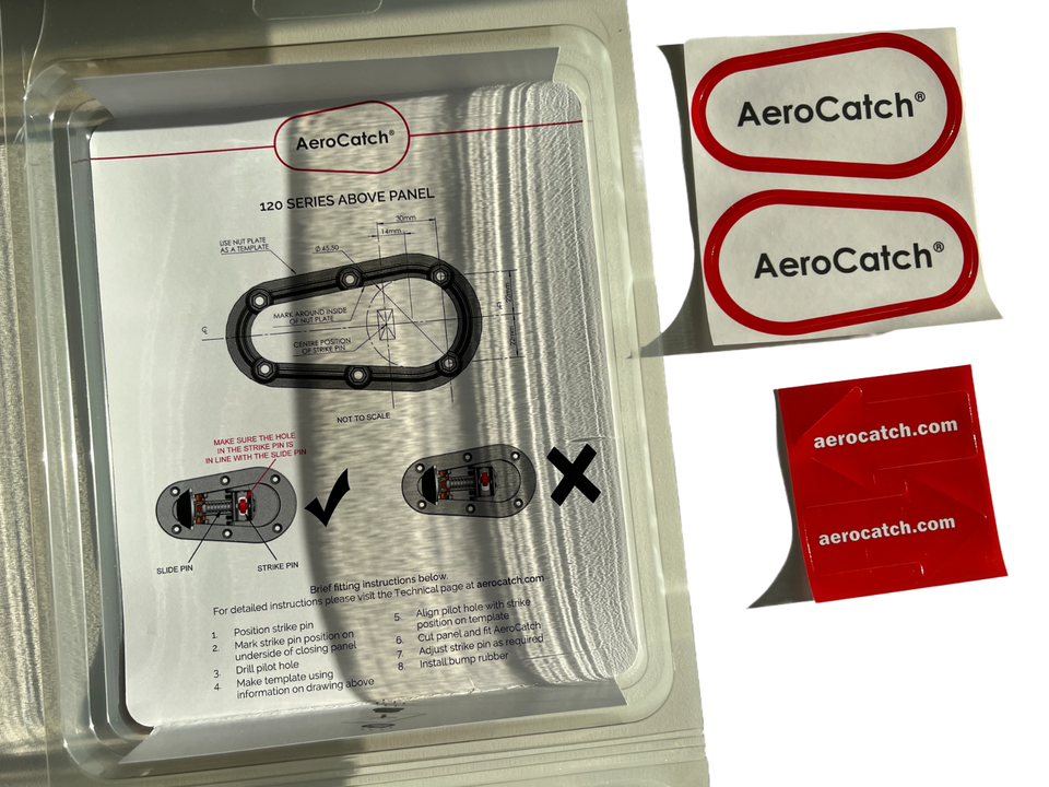 AeroCatch 120-2000 120 Series Flush Plus Black Hood Pin Latch Set Pair ...