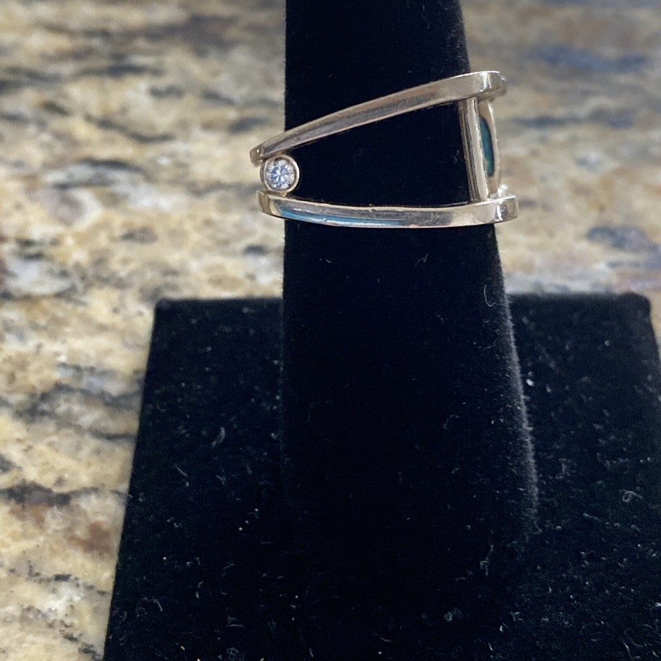 14k Designer Harry Roa Diamonds Blue Stone Modern Ring One Of A Kind | eBay