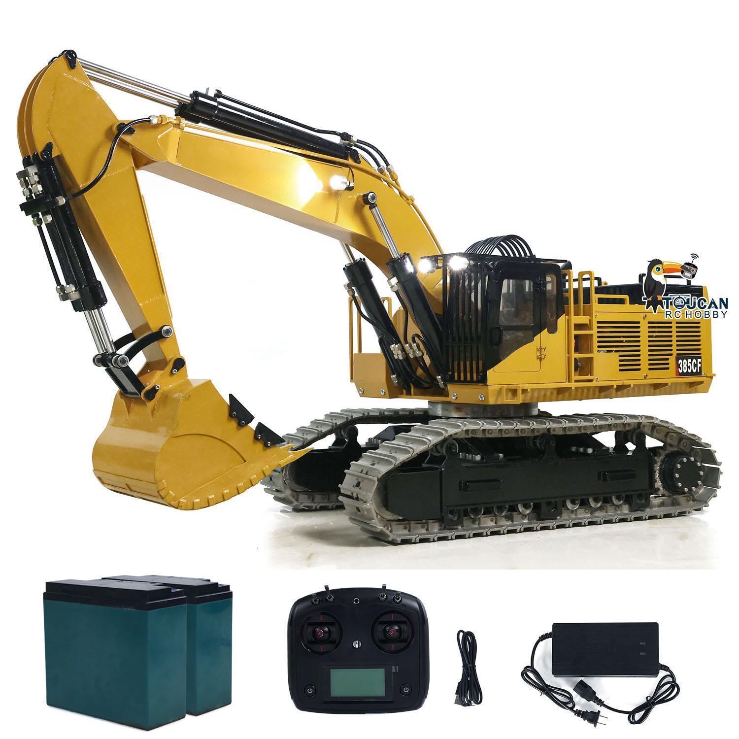 1/8 Giant Metal RC Hydraulic Tracked Excavator 385CF Heavy Duty Diggers ...