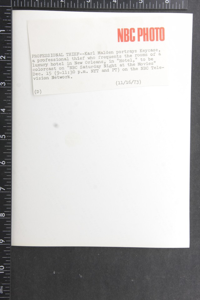 Karl Malden as Keycase in Hotel - NBC 1973 Promo Photo | eBay