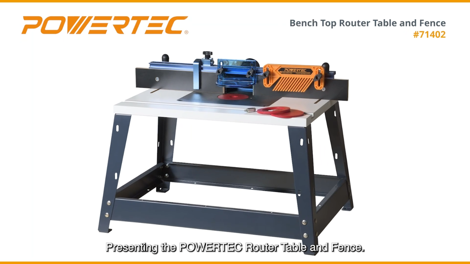 POWERTEC 71402 Bench Top Router Table and Fence Set, 24 in x 16 in MDF ...