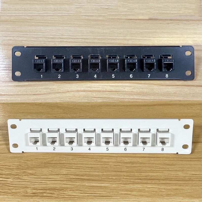 19in Rackmount or Wall Mount 8 Port Patch Panel (Cat6 RJ45 Patch Panel ...