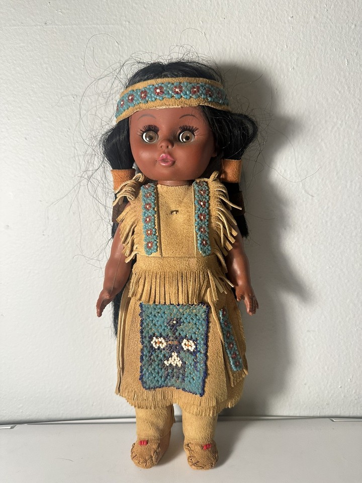 Vintage 80's Carlson Princess American Indian Doll 11" Blinking eyes ...