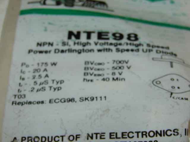 NTE NTE98 TRANSISTOR NPN TO-3 CASE (LOT OF 3)***NIB*** | eBay