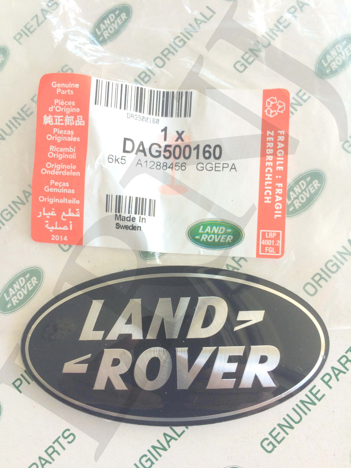 LAND ROVER LR3 / DISCOVERY 3 GRILLE BADGE BLACK ON SILVER GENUINE ...