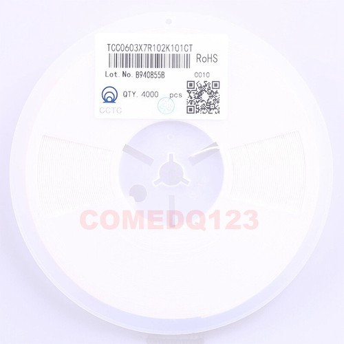4000PCS/Reel 0603 1nF 100V X7R ±10% TCC0603X7R102K101CT CCTC Ceramic ...