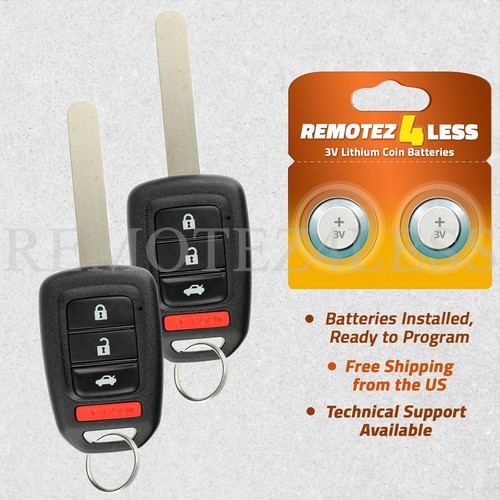 2 For 2016 2017 2018 2019 Honda Civic Keyless Entry Remote MLBHLIK6-1TA ...