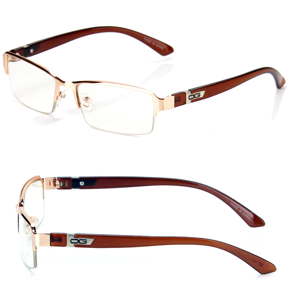 Half Rim Rectangular Fashion Clear Lens Frame Eye Glasses Men Women ...