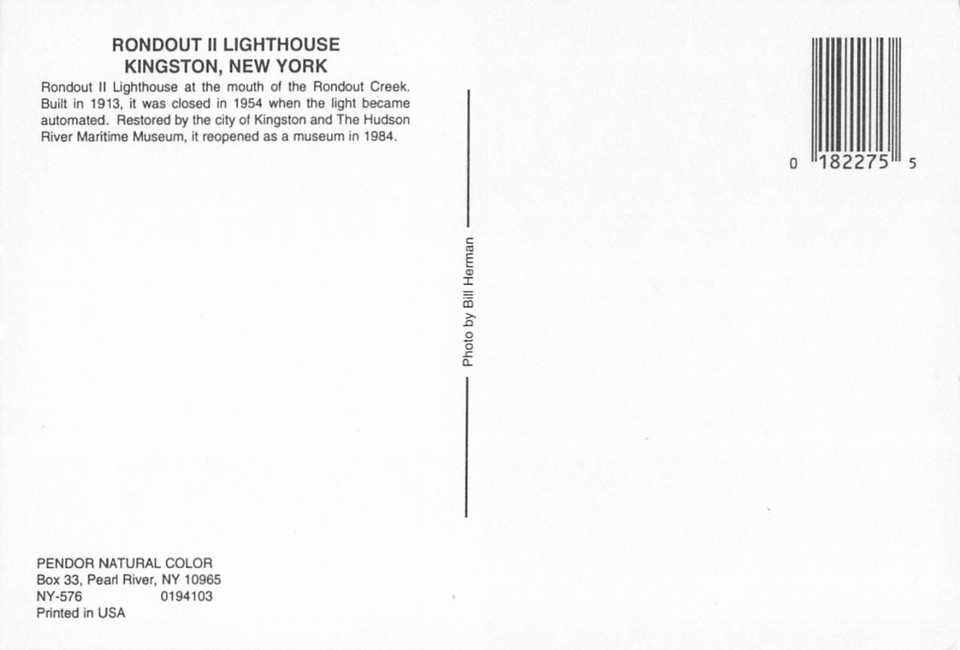 Postcard Rondout II Lighthouse, Kingston, New York mouth Rondout Creek ...