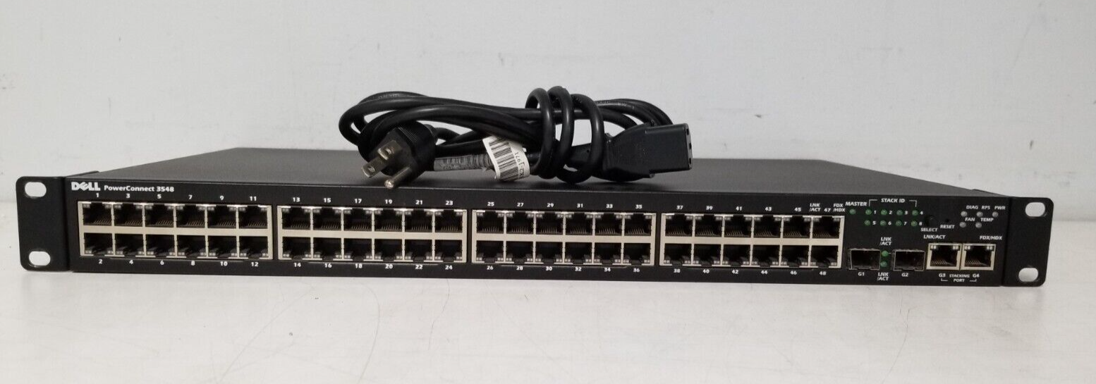 Dell PowerConnect 3548 48 Port Fast Ethernet Stackable Switch W/RACK ...