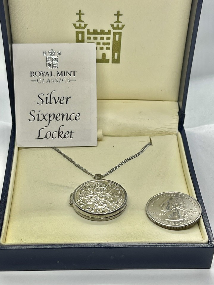 Vintage Royal Mint Six Pence Locket Hallmarked Sterling Pendant ...