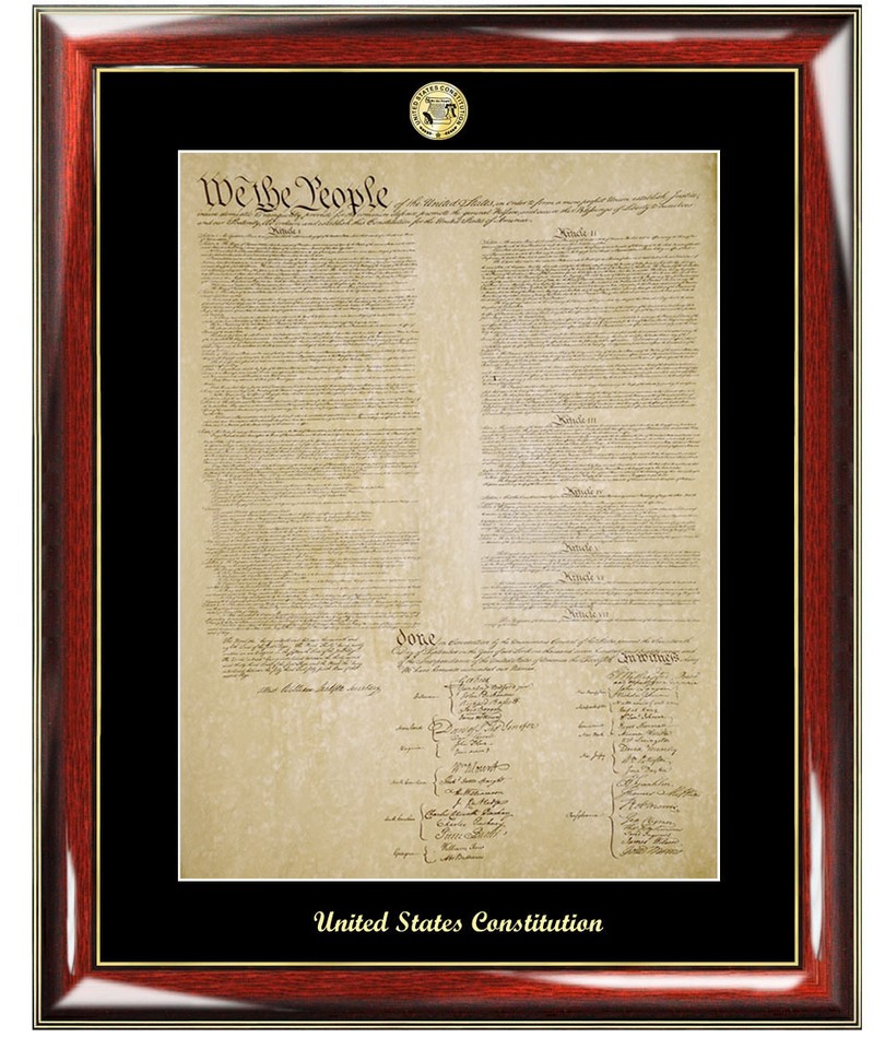 Constitution Frame Replica & Bill of Rights Print Frame Replica Set ...