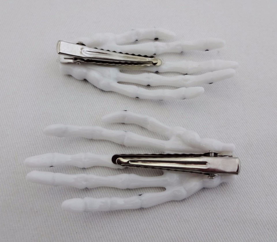 Halloween Hair Clips Skeleton Hand Plastic Zombie Hands Metal Clips | eBay