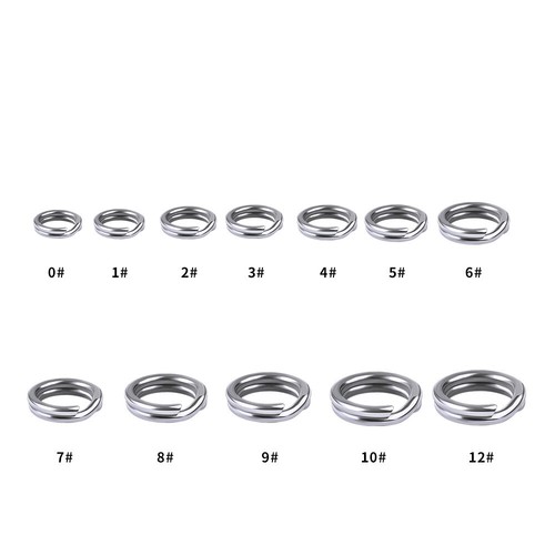 100pcs Fishing Split Rings Silver Stainless Steel 4-12MM Double Loop ...