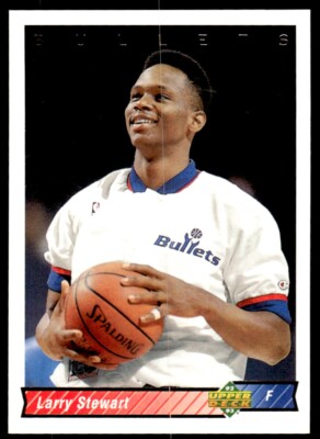 1992-93 Upper Deck Basketball Card Larry Stewart Washington Bullets ...