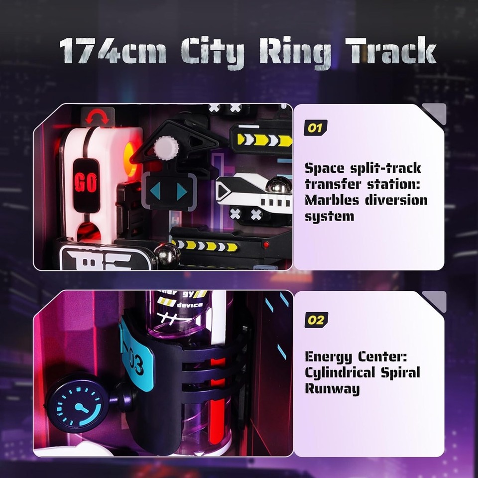 ROKR Parallel World Marble Run LED Glow in The Dark 3D Puzzle Model ...