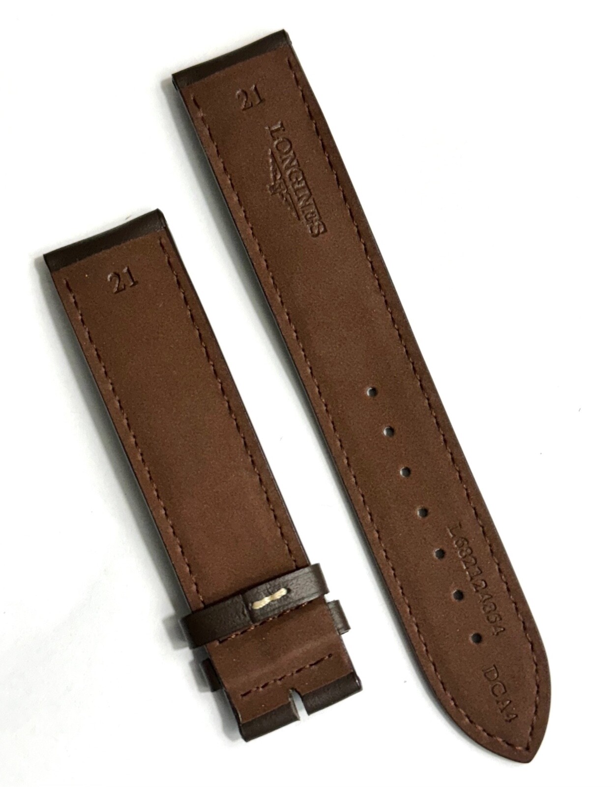 Original Longines 21mm (Longer 85mm x 125mm) Brown Leather Watch Band ...