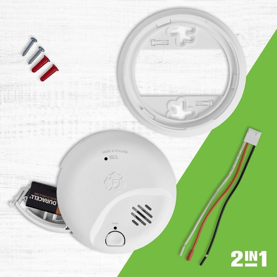 First Alert 6-Pack SMICO100-AC Interconnect Hardwire Smoke&Carbon Mono ...