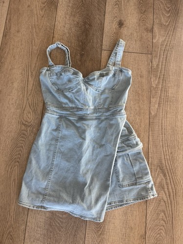 Indie Collection XOXO Light Blue Denim Romper, Medium | eBay