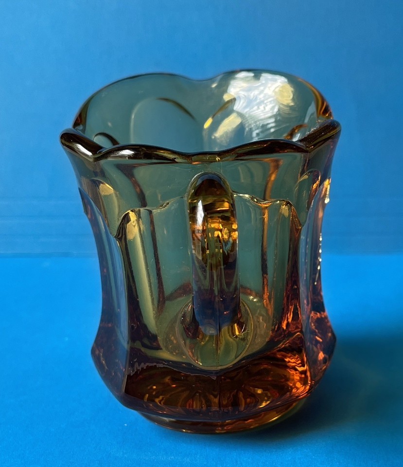 Vintage Amber Glass Mini Pitcher Toothpick Holder Matchstick | eBay
