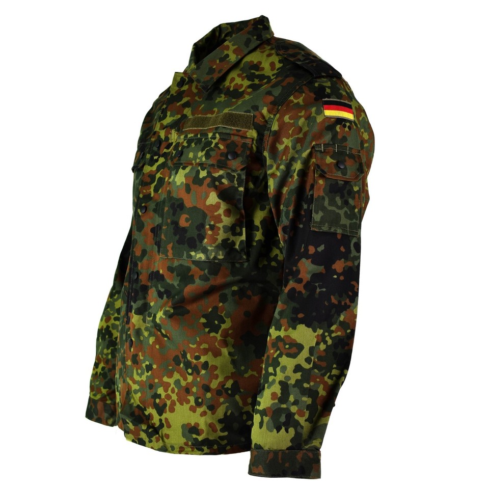 Original GERMAN ARMY SHIRT ZIPPED flecktarn camo tactical combat BW ...