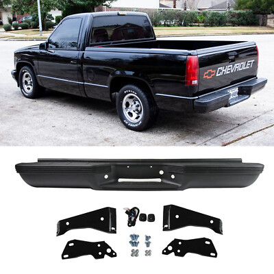 Powder-Coated Black Rear Bumper For 88-00 Chevrolet C1500 C2500 K1500 ...